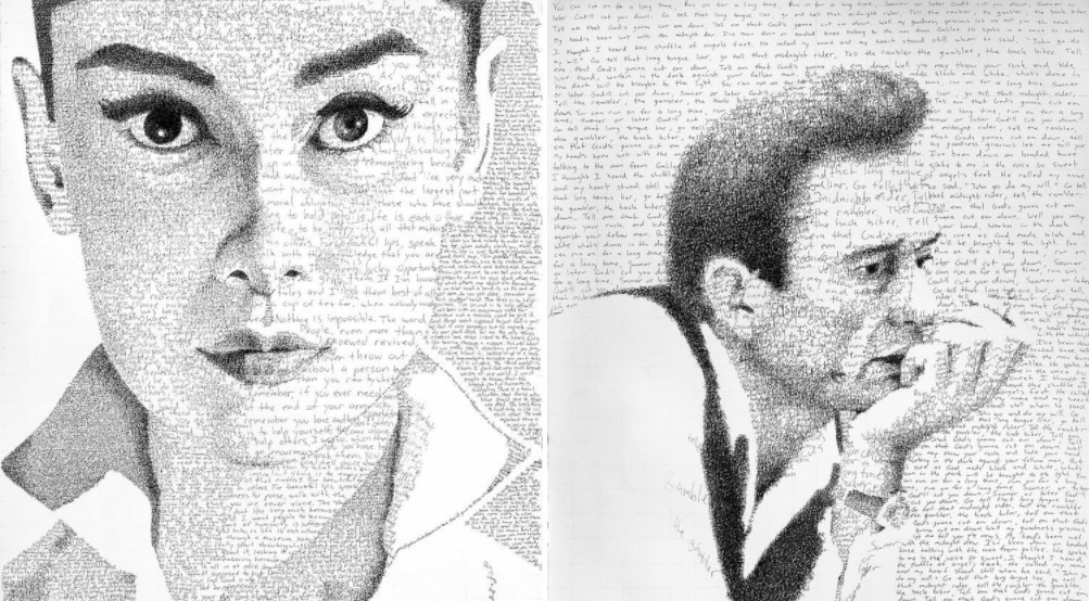 Portretele realizate în întregime din litere scrise de mână – opere ale ...